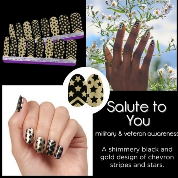 Color Street | Makeup | Salute To You Retired Color Street Black Gold ...